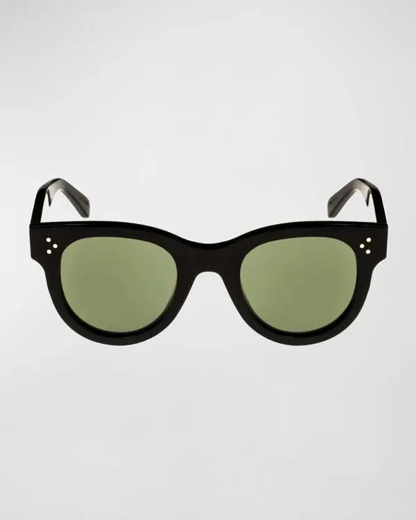Celine Studded Acetate Sunglasses W/ Mineral Lenses - Black Pattern