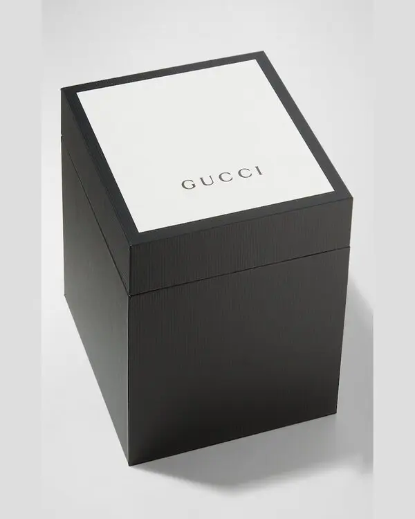 Gucci G-frame Rectangular Mother-of-pearl Watch W/ Mesh Strap