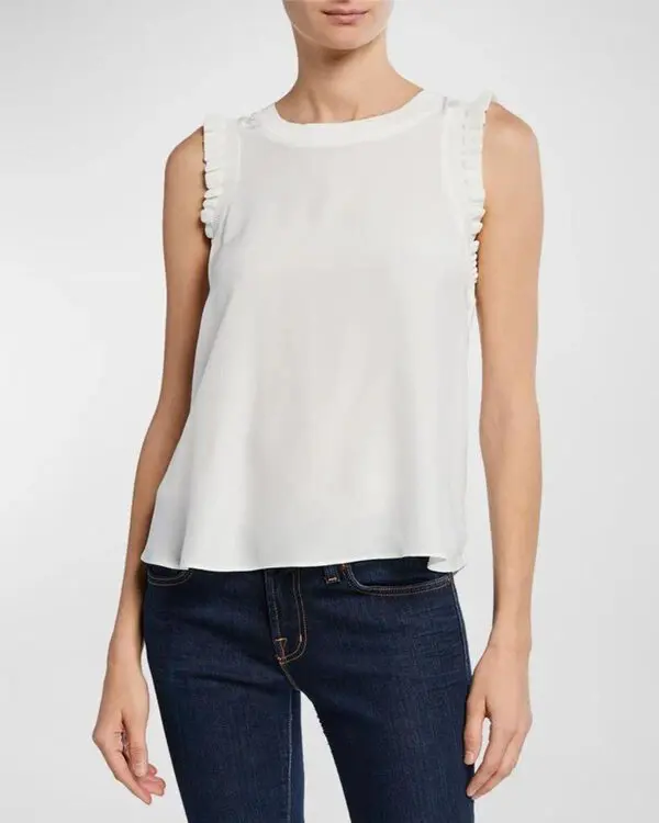 Cinq À Sept Lenore Sleeveless Silk Top - Ivory