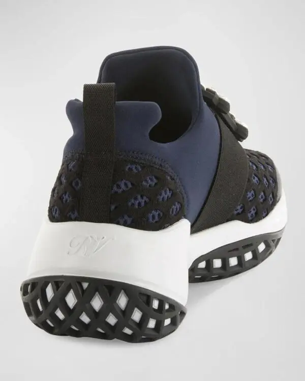 ROGER VIVIER Running Strass Buckle Sneakers - Navy Blue/black