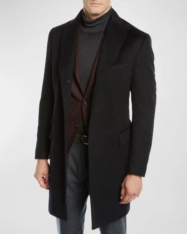 Corneliani Wool Top Coat - Black