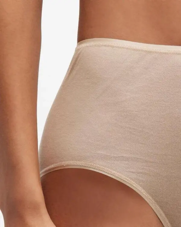 Hanro Cotton Seamless Satin-trim Briefs - Skin