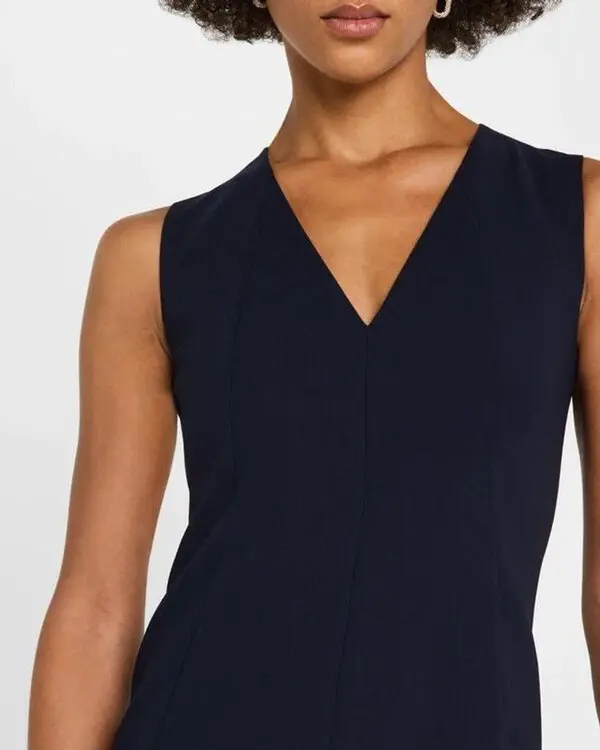 Akris Sleeveless V-neck Knit Sheath Dress
