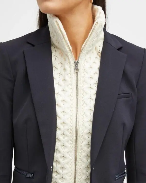 Veronica Beard Upstate Knit Dickey - Ivory