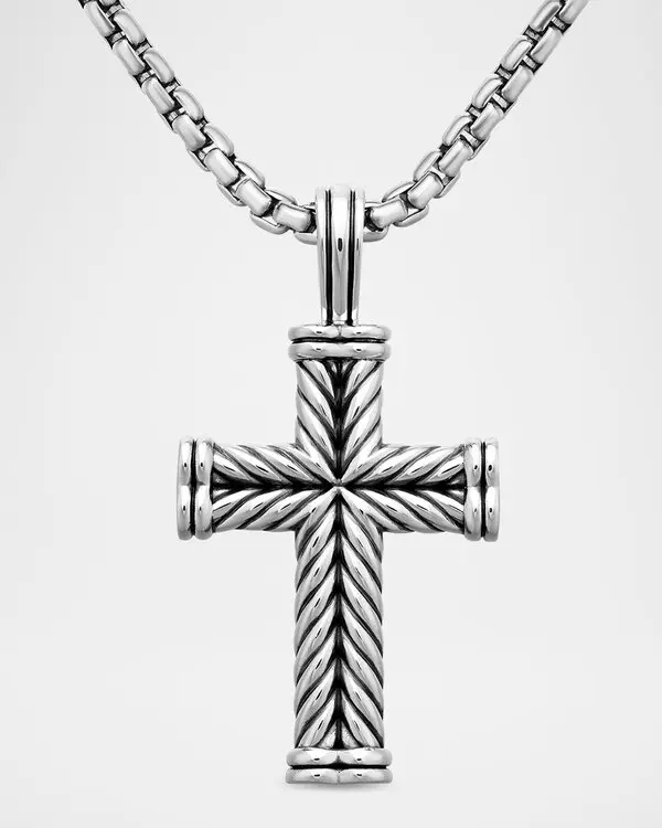David Yurman Chevron Cross Pendant - Silver