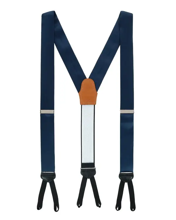 Trafalgar Sutton Silk Suspender Braces - Navy