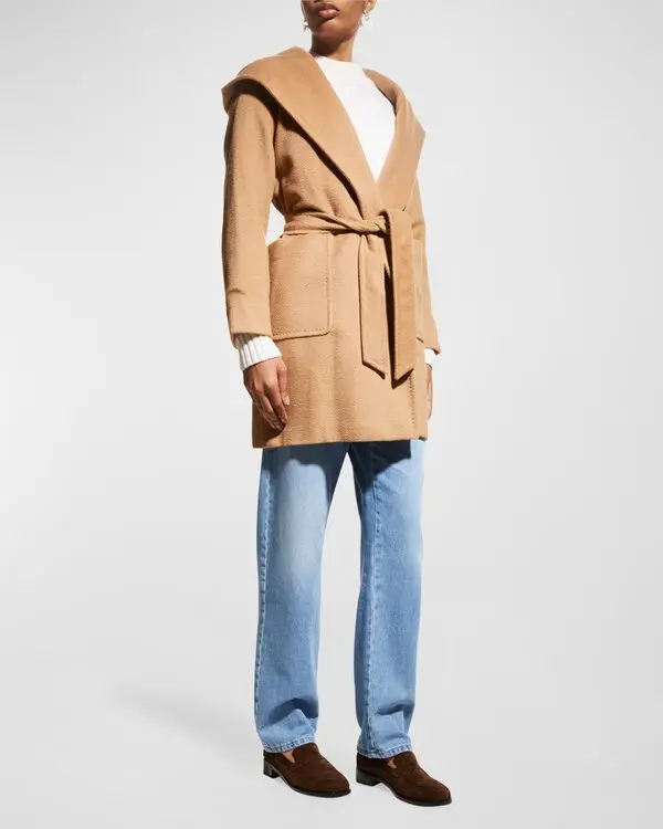 Max Mara Rialto Hair Hooded Coat Camel Editorialist