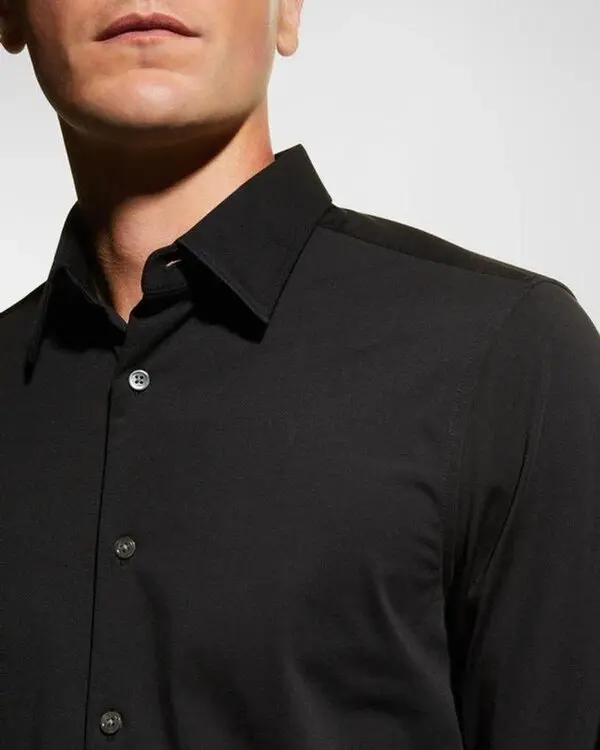 Theory Apos;s Sylvain Shirt In Structure Knit - Black