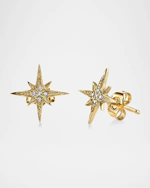 SYDNEY EVAN Starburst Diamond Stud Earring - Gold
