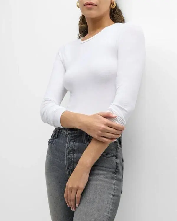 Majestic Filatures Soft Touch Crewneck Top - White