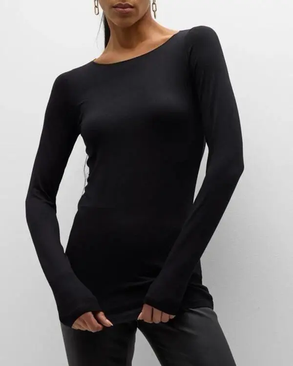 Majestic Filatures Soft Touch Long-sleeve Top - Black
