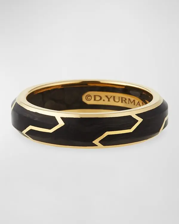 David Yurman Forged Carbon And 18k Band Ring, 6mm - Gold