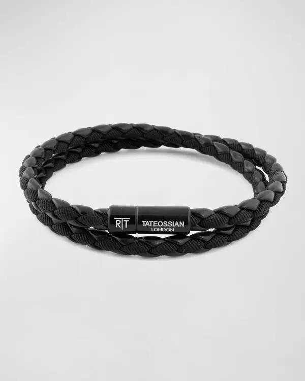 Tateossian Chelsea Double-wrap Braided Bracelet - Black