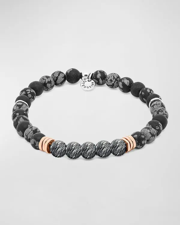 Tateossian Stonehenge Bead Bracelet - Rose Gold