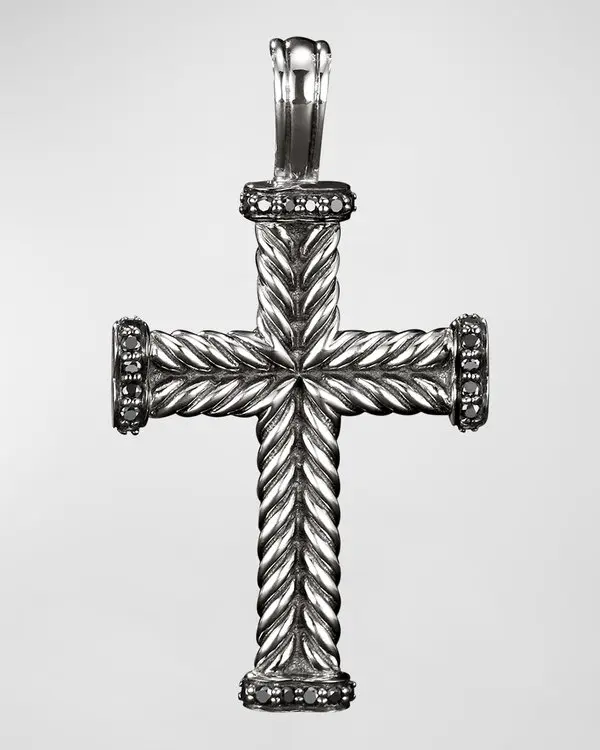David Yurman Chevron Cross Pendant - Black Diamond