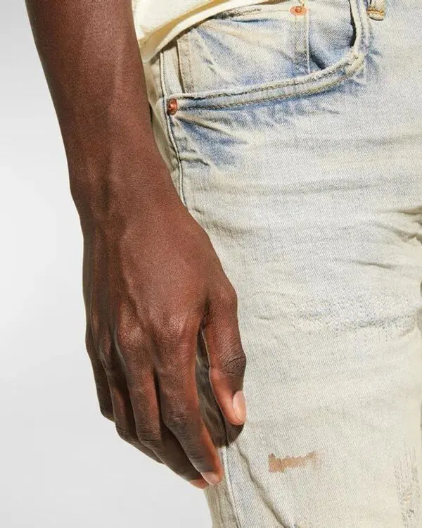 PURPLE BRAND P001 "superlight" Oil Repair Skinny Jeans - Superlight Oil