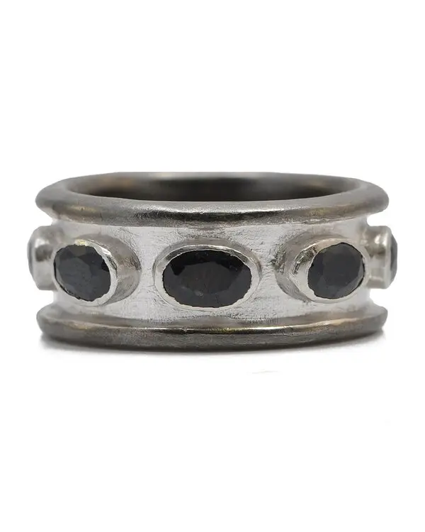 Armenta Romero Blackened Sapphire Band Ring - Silver