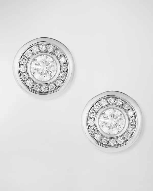 Roberto Coin 18k Gold Diamond Stud Earrings - White Gold