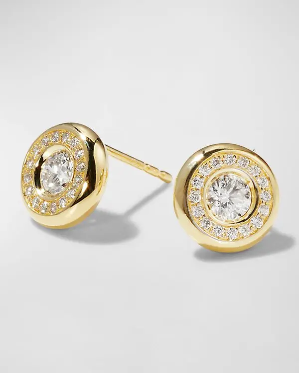 Roberto Coin 18k Gold Diamond Stud Earrings - Yellow Gold