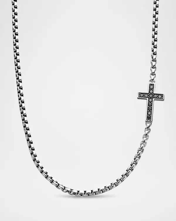 David Yurman Streamline Cross Necklace - Black Diamond