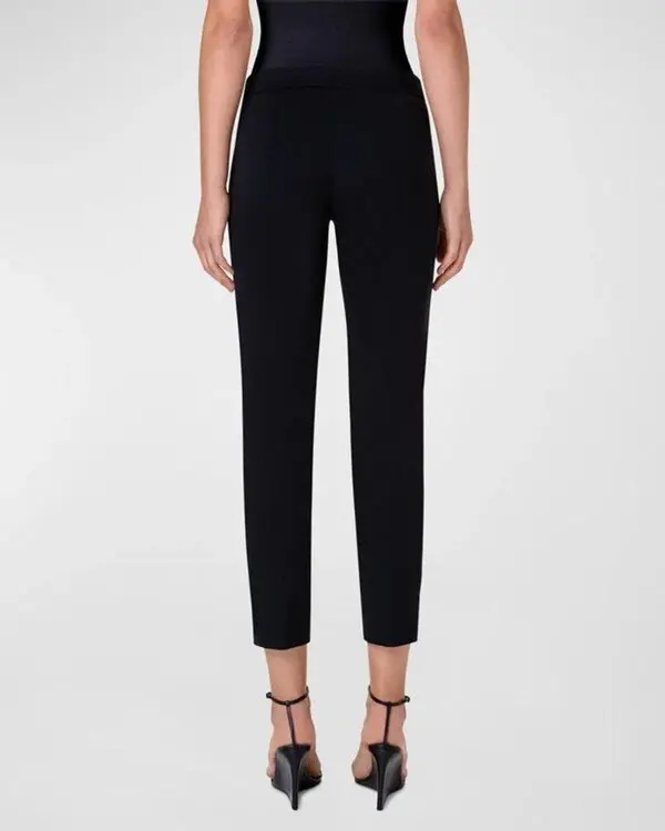 Akris Frankie Slim-leg Ankle Pants - Black