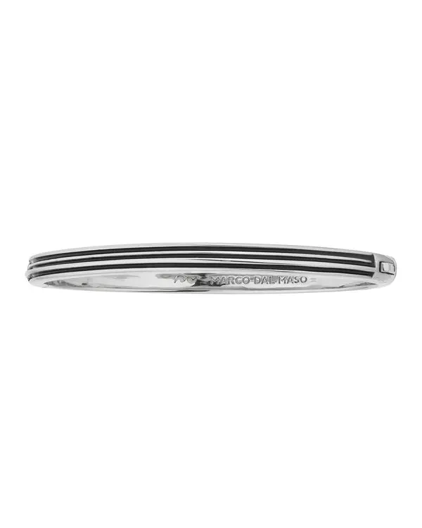 MARCO DAL MASO Acies Thin Bangle Bracelet - Black Enamel