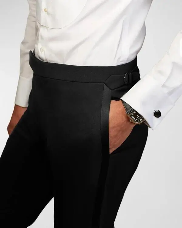 Ralph Lauren Purple Label Apos;s Gregory Hand-tailored Tuxedo Trousers - Black