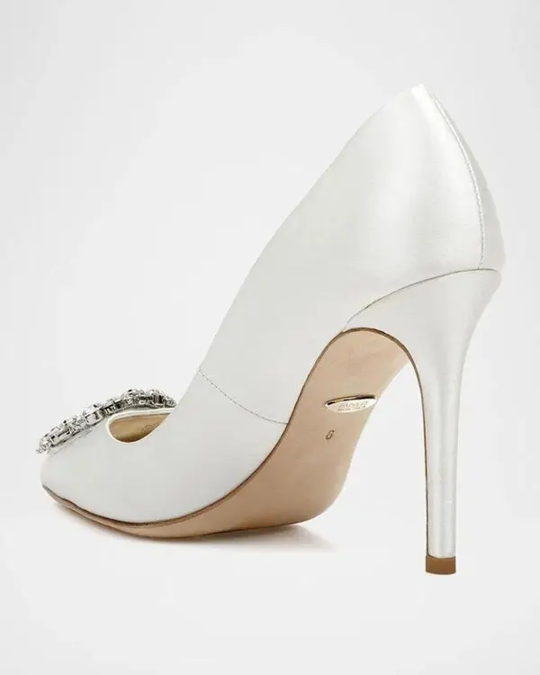 Badgley Mischka Cher Satin Pumps - Soft White