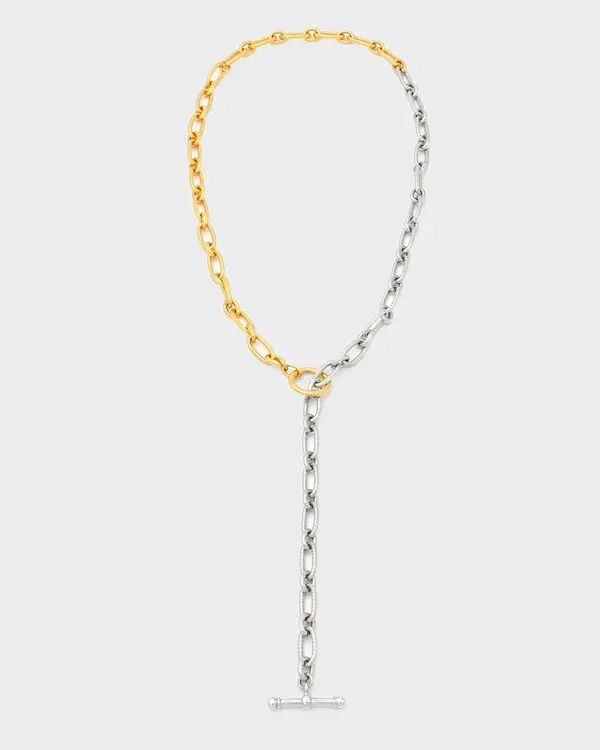 BEN-AMUN Two-tone Textured Toggle Necklace - Two Tone