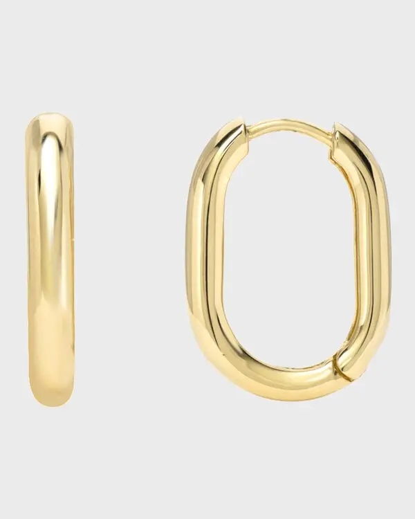 ZOE LEV 14k Oval Hoop Earrings - Yellow Gold