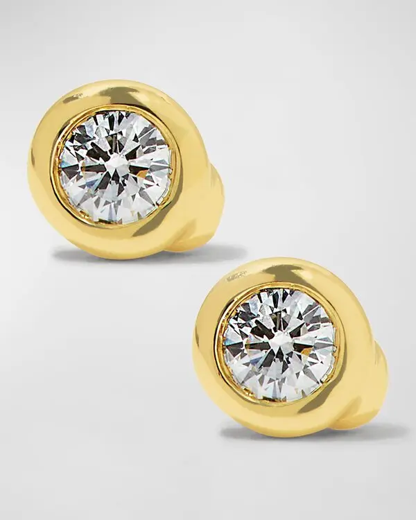 Roberto Coin 18k Yellow Diamond Stud Earrings - Gold