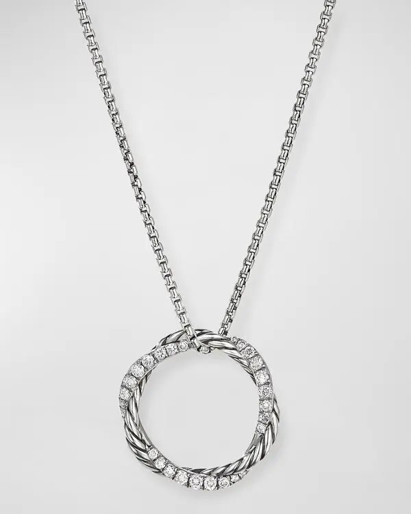 David Yurman Petite Pavé Infinity Pendant Necklace - Silver