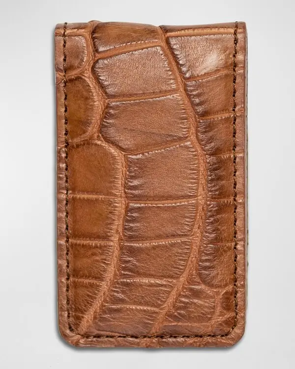 ABAS Apos;s Magnetic Alligator Money Clip - Tan