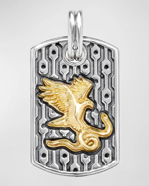 Konstantino Arc Eagle & Snake Pendant - Two Tone