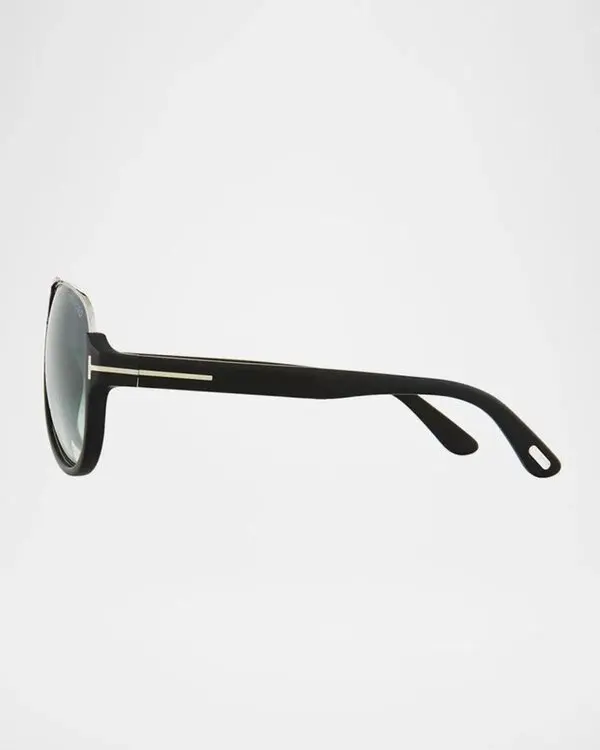 TOM FORD Dimitry Half-rim Aviator Sunglasses - Black