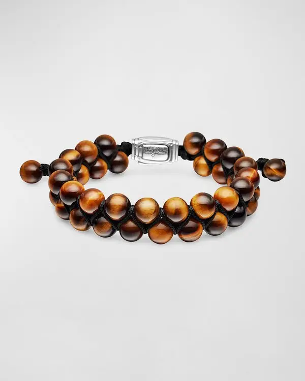 David Yurman Spiritual Beads Two-row Woven Bracelet - Tigers Eye