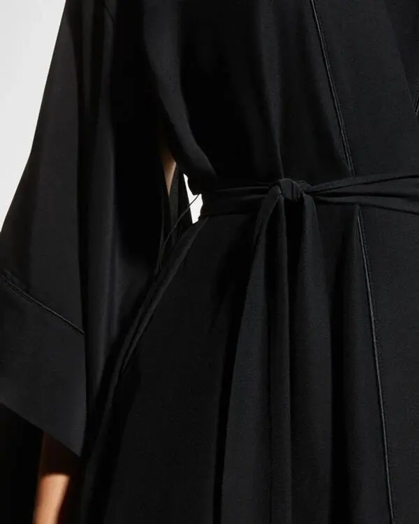 Kiki De Montparnasse Muse Silk Kimono Robe - Black