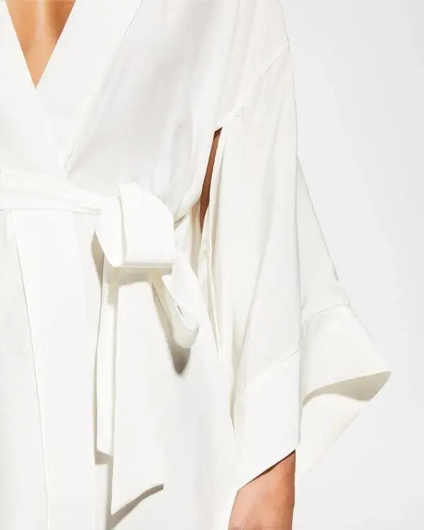 Kiki De Montparnasse Muse Silk Kimono Robe - Ivory