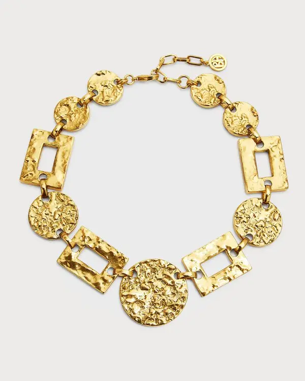 BEN-AMUN 24k Electroplated Textured Necklace - Gold