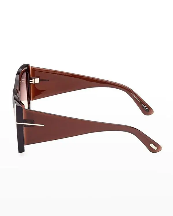 TOM FORD Jacquetta Square Sunglasses - Brown