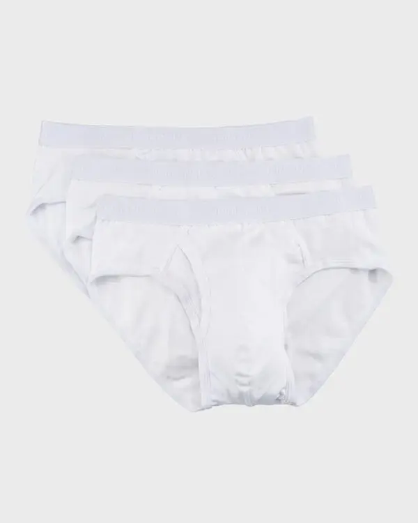 Neiman Marcus Apos;s 3-pack Tagless Cotton Stretch Briefs - White
