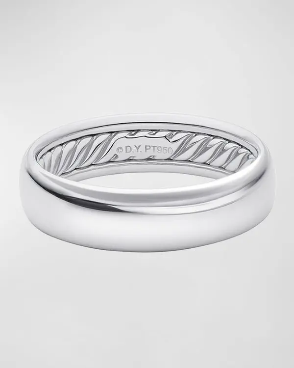 David Yurman Dy Classic Band Ring In 18k 6mm - White Gold