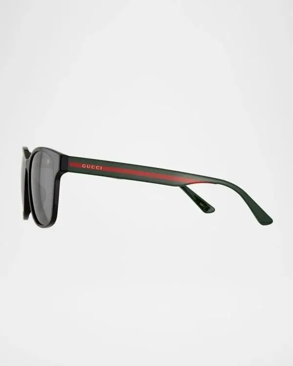 Gucci Square Frame Sunglasses With Web