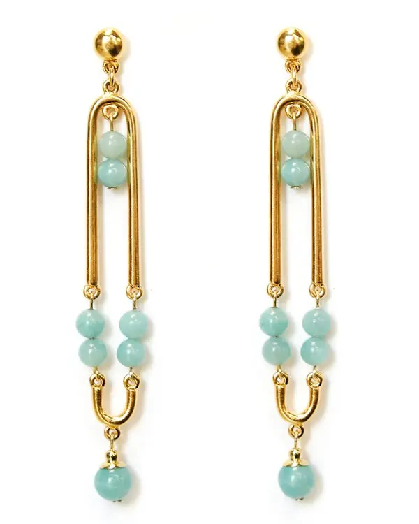 BEN-AMUN Amazonite Dangle Earrings - Jade
