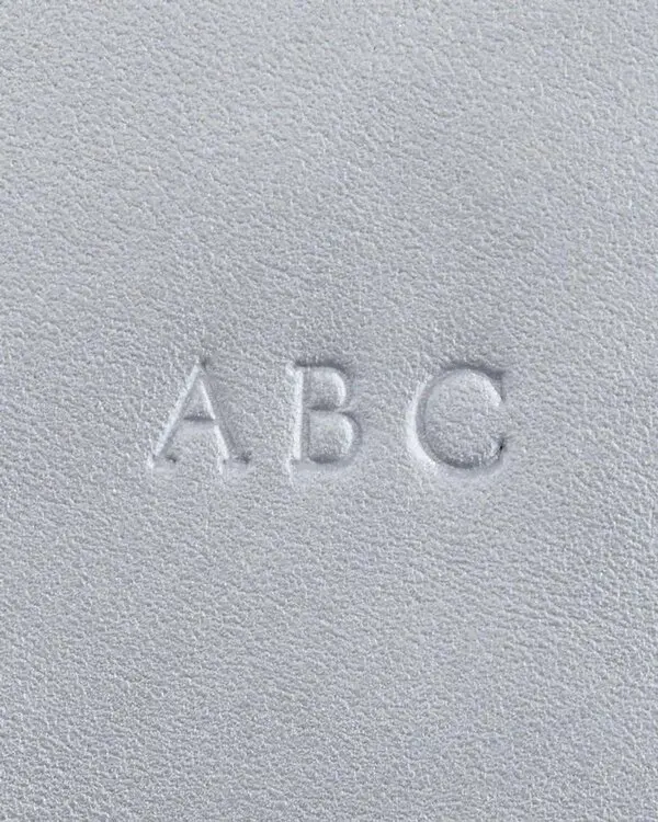 ROYCE NEW YORK Monogrammed Leather Zippered Travel Organizer Pouch, Personalized - Silver