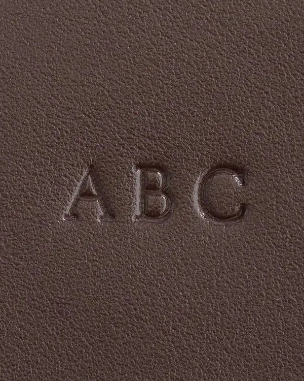ROYCE NEW YORK Monogrammed Leather Travel Grooming Toiletry Kit, Personalized - Brown