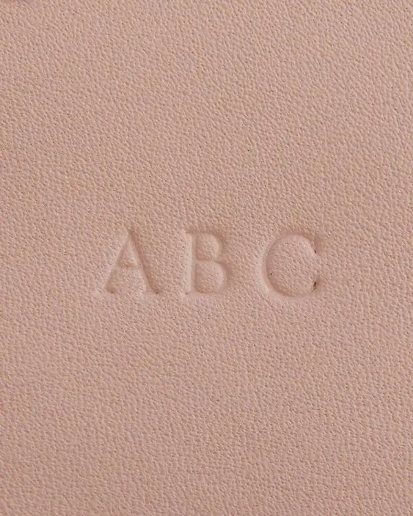 ROYCE NEW YORK Monogrammed Leather Zippered Utility Bag - Light Pink