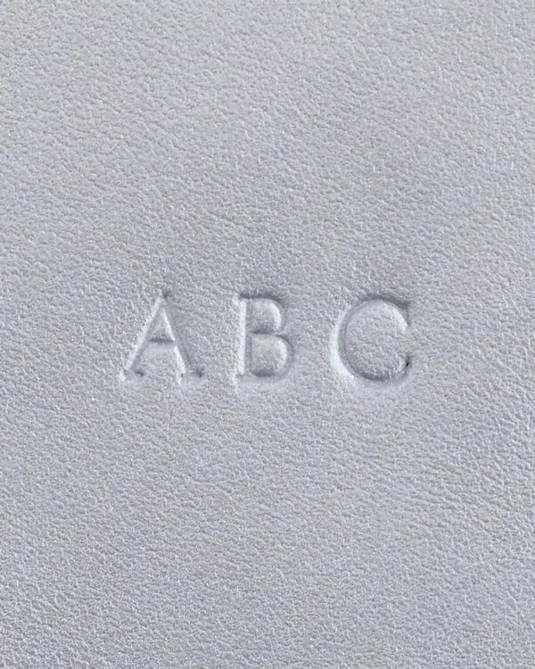 ROYCE NEW YORK Monogrammed Leather Luggage Tag - Silver