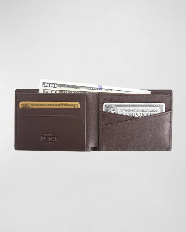 ROYCE NEW YORK Rfid Blocking Bifold Wallet, Personalized - Brown