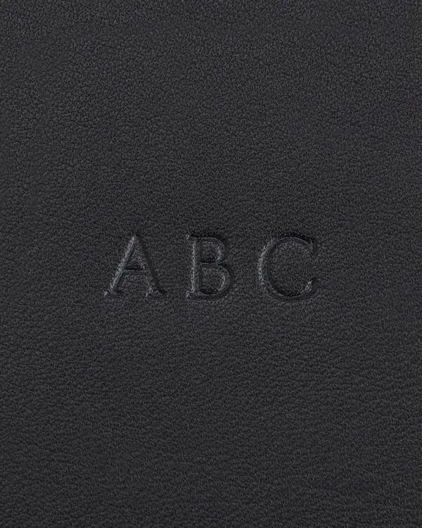ROYCE NEW YORK Monogrammed Leather Retractable Luggage Tag - Black